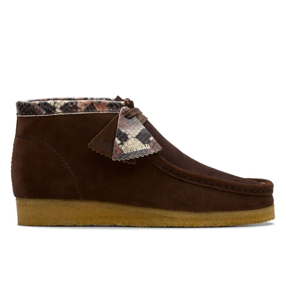 Clarks Men Wallabee Boot Brown Snake Combination - SEEK
